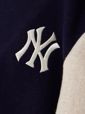 SPORTY  RICH Sporty & Rich Embroidered Wool Felt Bomber Jacket