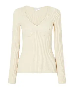 Stella McCartney Ribbed Cotton-blend Sweater - White
