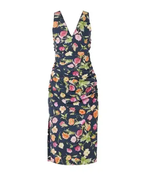 Carolina Herrera Pleated Print Dress