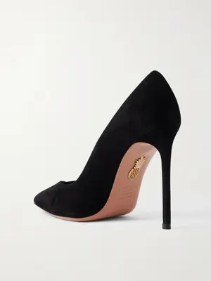 AQUAZZURA Mesh-paneled Suede Pumps