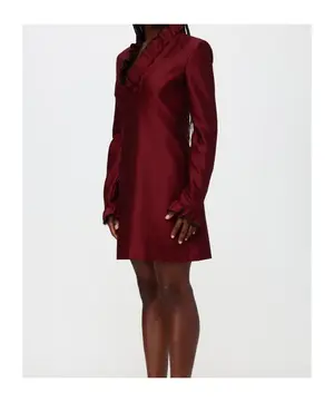 Alberta Ferretti Long-sleeved Dress With Ruffle Detailing