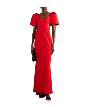 Carolina Herrera Cut-out Silk-faille And Crepe Gown