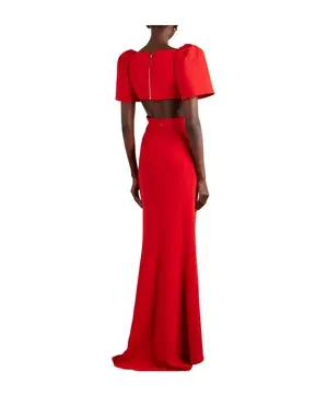 Carolina Herrera Cut-out Silk-faille And Crepe Gown