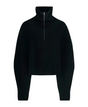 LEMAIRE Ribbed Zip-up Turtleneck Sweater