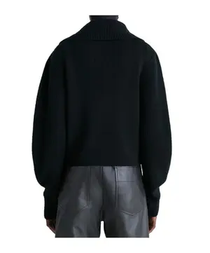 LEMAIRE Ribbed Zip-up Turtleneck Sweater