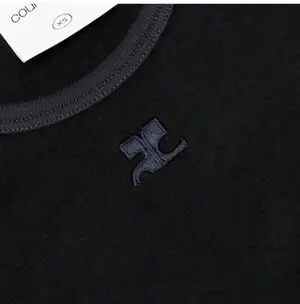 COURREGES Short-sleeved Crewneck T-shirt With Logo