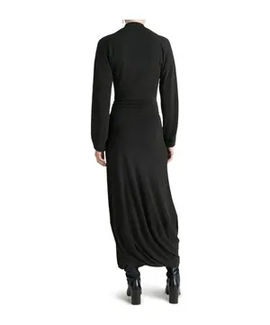 LEMAIRE V-neck Maxi Dress With Belted Waist And Draped Pocket