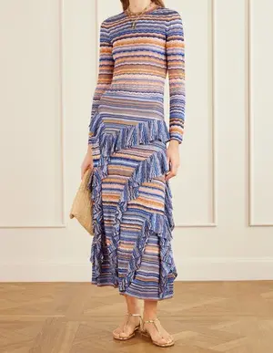 Ulla Johnson Ruffled Knit Midi Skirt