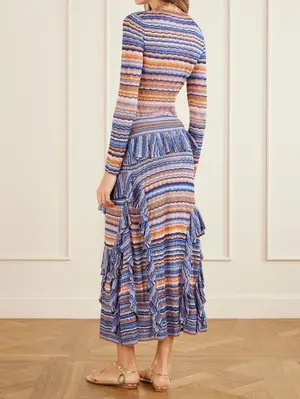 Ulla Johnson Ruffled Knit Midi Skirt