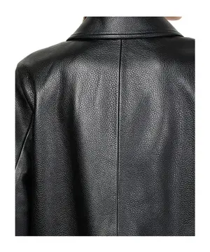 TOTEME Long-sleeved Leather Jacket With Lapel Collar