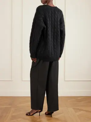 Alessandra Rich Sequin-embellished Cable-knit Cardigan