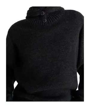 LEMAIRE Ribbed Hooded Sweater With Buttoned Closure