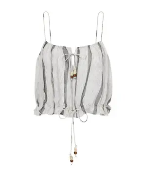 Ulla Johnson Cara Bead-embellished Striped Cotton Cover-up