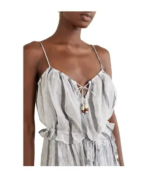 Ulla Johnson Cara Bead-embellished Striped Cotton Cover-up