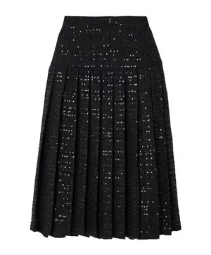 Alessandra Rich Sequined Pleated Midi Skirt