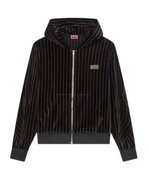 Kenzo Velvet Striped Zip-up Hoodie