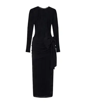Alessandra Rich Bow-knot Pleated Dress - Black