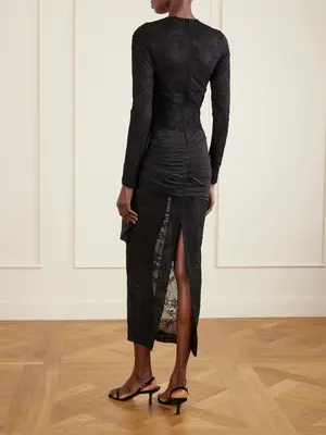 Alessandra Rich Bow-knot Pleated Dress