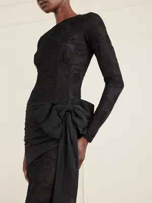 Alessandra Rich Bow-knot Pleated Dress