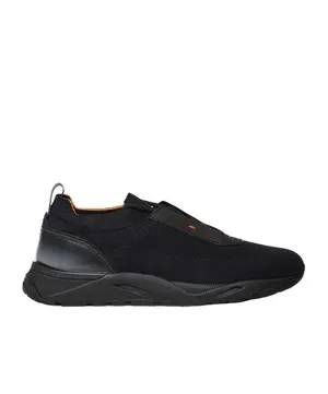 Santoni Mesh Panel Slip-on Sneakers - Black