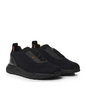 Santoni Mesh Panel Slip-on Sneakers