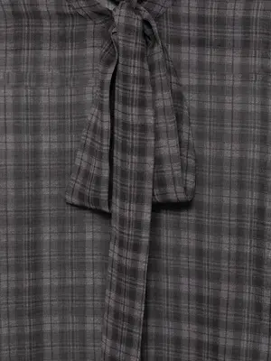 7 For All Mankind Tieneck Plaid Longsleeve Blouse