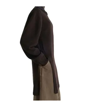 LEMAIRE Ribbed Crew Neck Long-sleeved Sweater With Side Slits