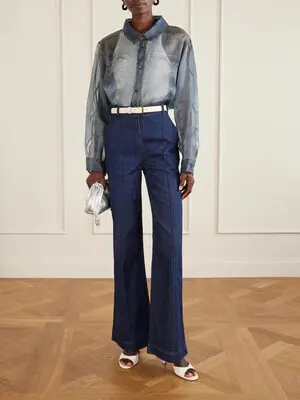 HAIKURE Denim Printed Long Sleeve Shirt