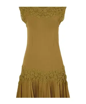 Ulla Johnson Crochet-trimmed Ribbed Mini Dress - Brown