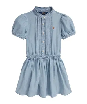 Polo Ralph Lauren Denim Button-up Dress With Ruffled Collar