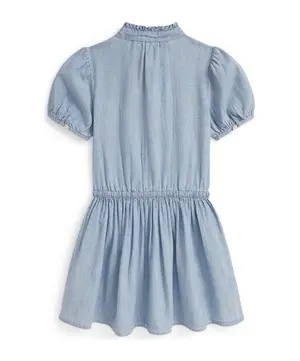 Polo Ralph Lauren Denim Button-up Dress With Ruffled Collar