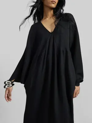 THE FRANKIE SHOP Maxi Dress With V-neck And Draped Detail