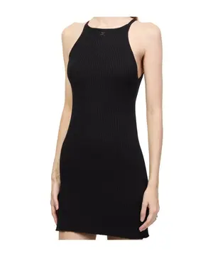 COURREGES Round Neck Sleeveless Dress
