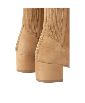 AQUAZZURA Suede Ankle Boots With Block Heel - No