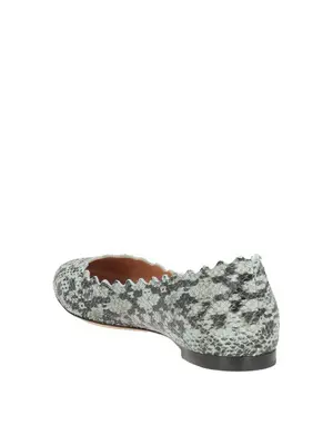Chloé Snake-print Leather Ballet Flats