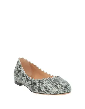 Chloé Snake-print Leather Ballet Flats
