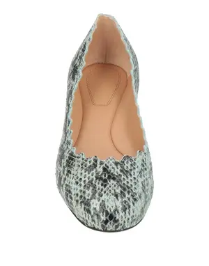 Chloé Snake-print Leather Ballet Flats
