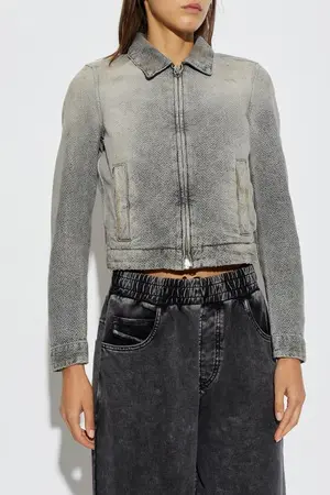 DIESEL® De-corb' Cropped Jacket With Herringbone Texture