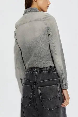 DIESEL® De-corb' Cropped Jacket With Herringbone Texture