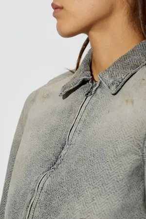 DIESEL® De-corb' Cropped Jacket With Herringbone Texture