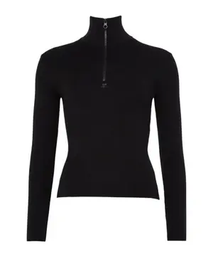 COURREGES Zipped Mockneck Sweater