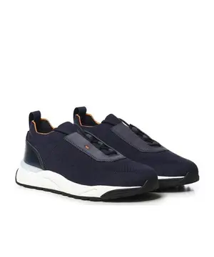 Santoni Mesh Panel Slip-on Sneakers