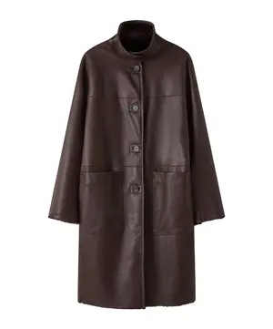 JOSEPH Reversible Shearling High Neck Coat