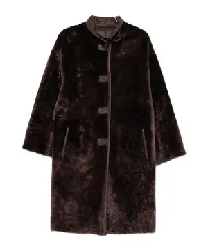 JOSEPH Reversible Shearling High Neck Coat