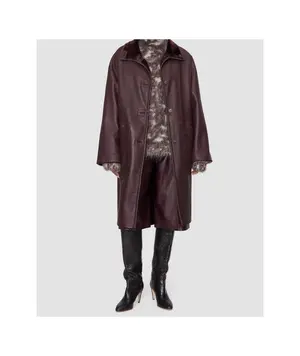 JOSEPH Reversible Shearling High Neck Coat