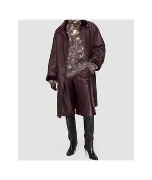 JOSEPH Reversible Shearling High Neck Coat
