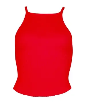 COURREGES Ribbed Cropped Knit Top