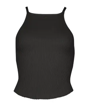 COURREGES Ribbed Knit Top - Black