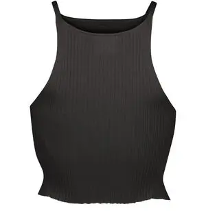 COURREGES Ribbed Knit Top - Black