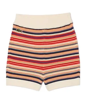 Lacoste Striped Knit Shorts - Nude